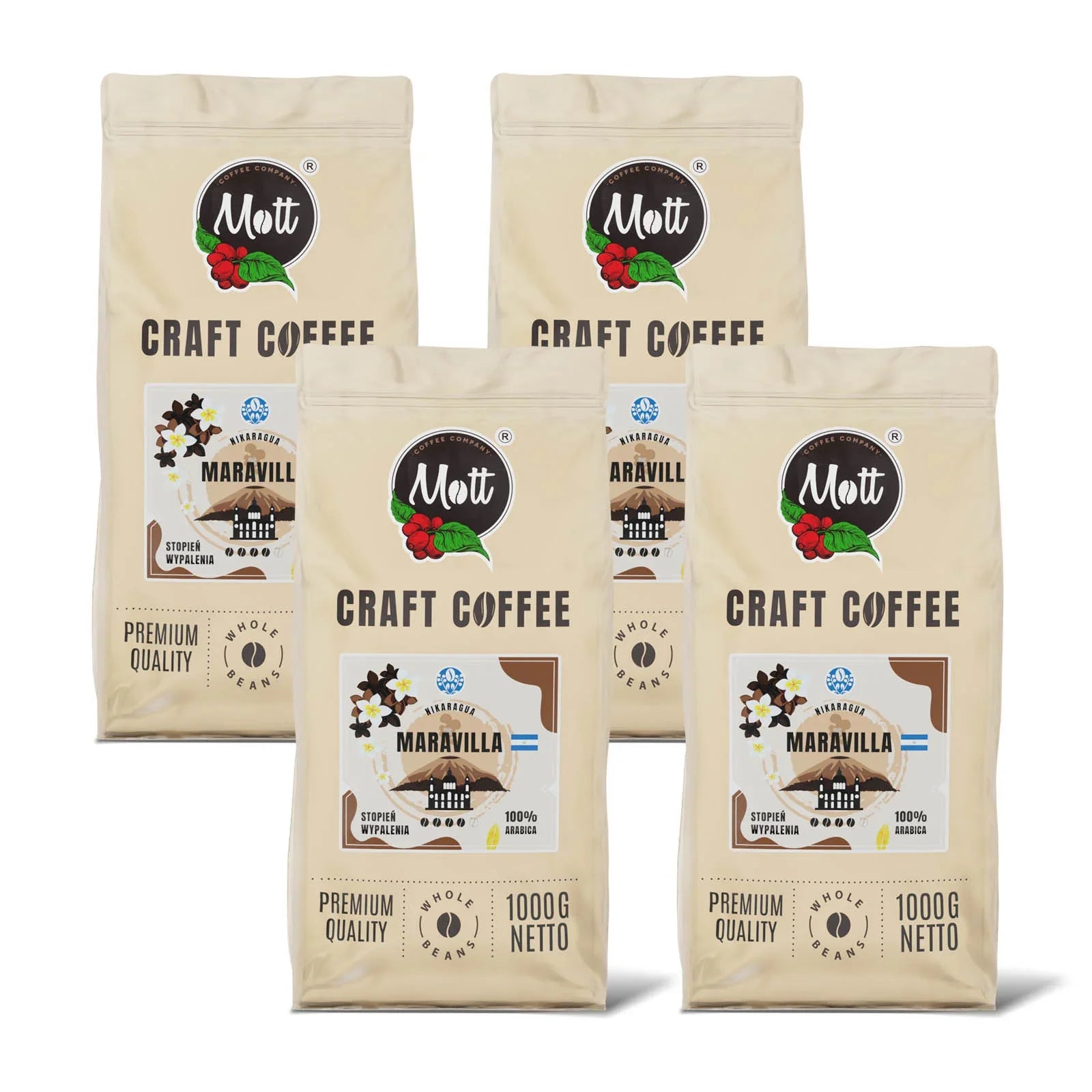 Zestaw kaw ziarnistych 4x Maravilla - Mott Coffee – MottCoffee.com