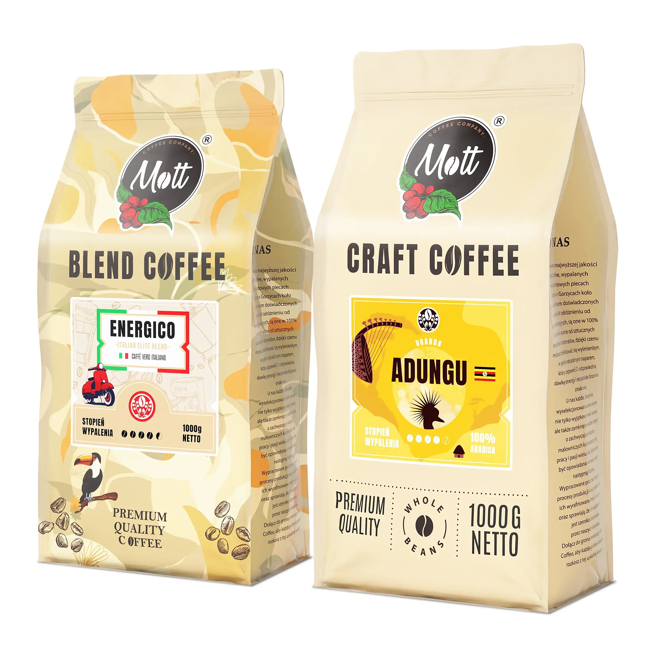 Zestaw kaw ziarnistych Energico +Adungu - Mott Coffee – MottCoffee.com