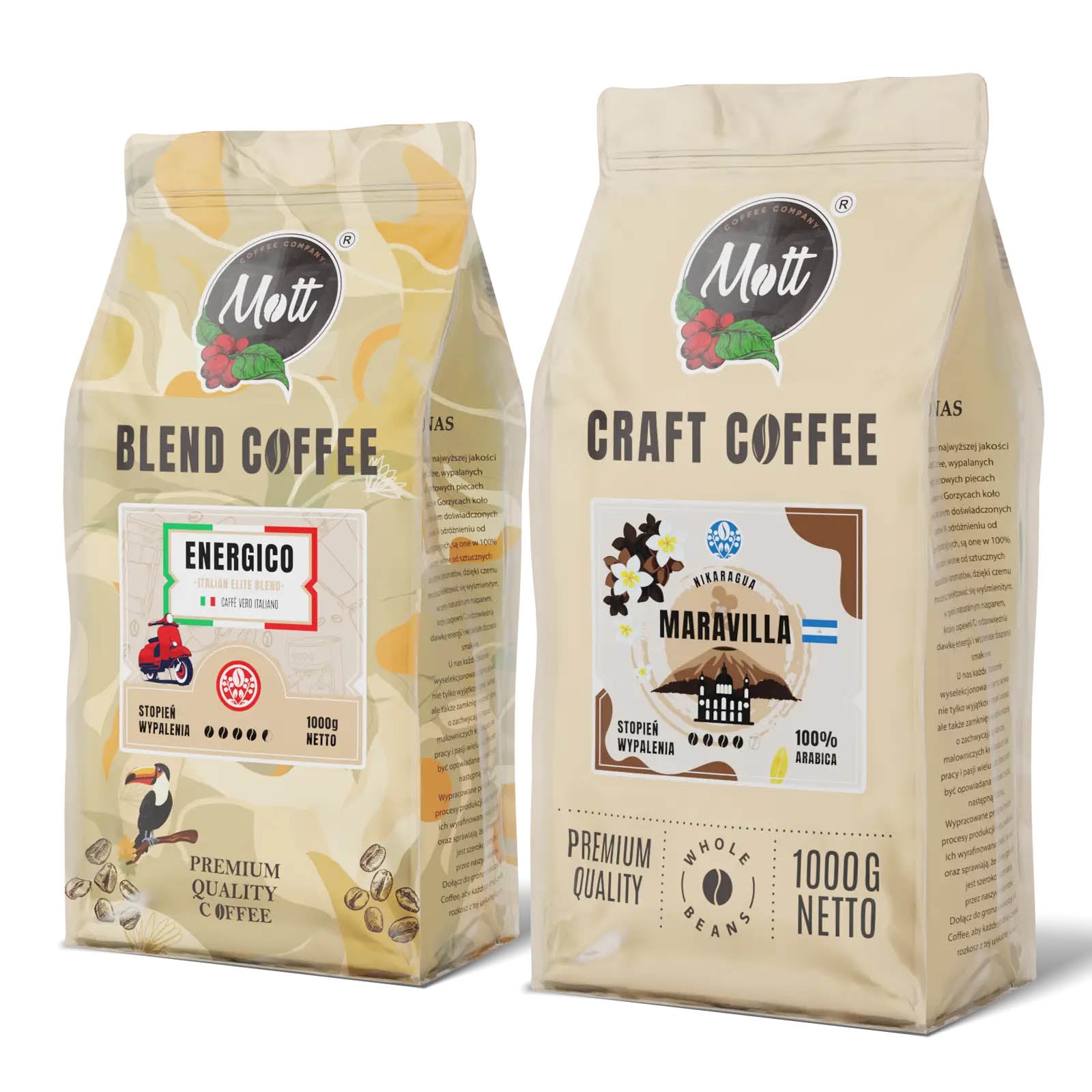 Zestaw Kawa Ziarnista Energico + Maravilla - Mott Coffee – MottCoffee.com