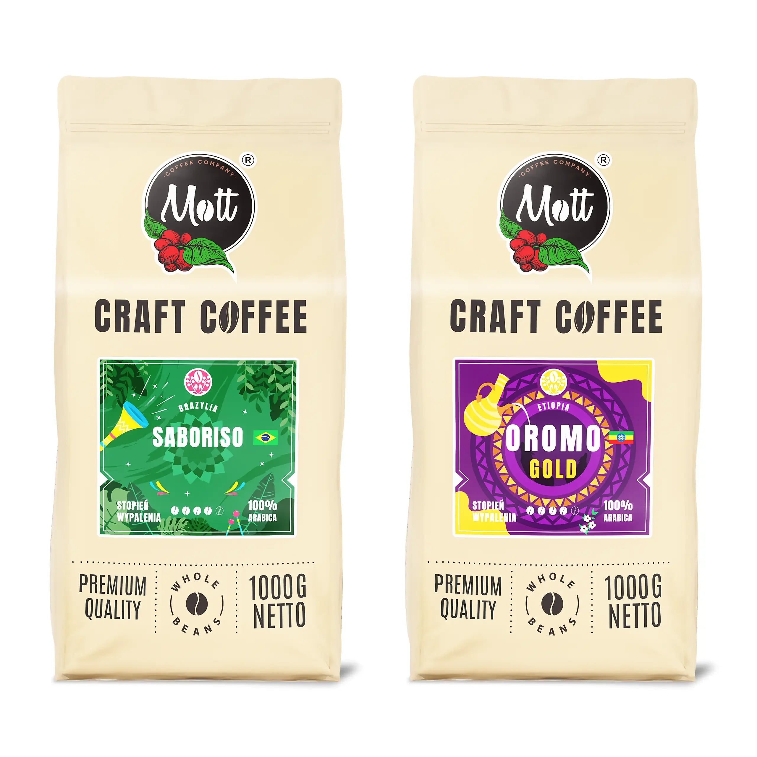Zestaw Kawa Ziarnista Oromo Gold + Saboriso - Mott Coffee – MottCoffee.com
